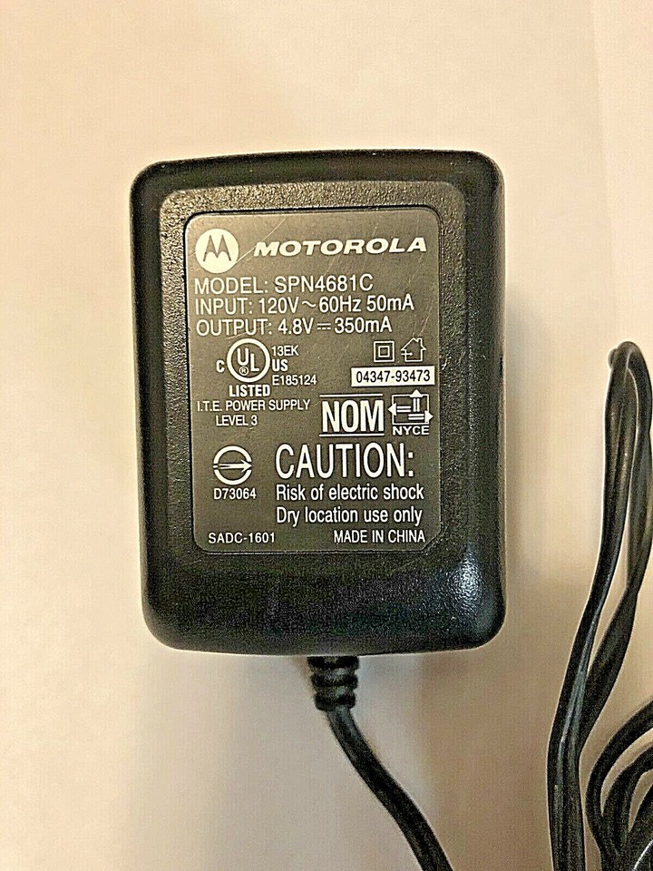 Motorola AC Power Phone Charger Model SPN4681C C332, C350, T2260, T2282 ...