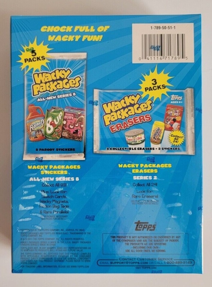 2011 WACKY PACKAGES SERIES 2 ERASERS VALUE BOX 10 ERASERS / 59 STICKERS ...