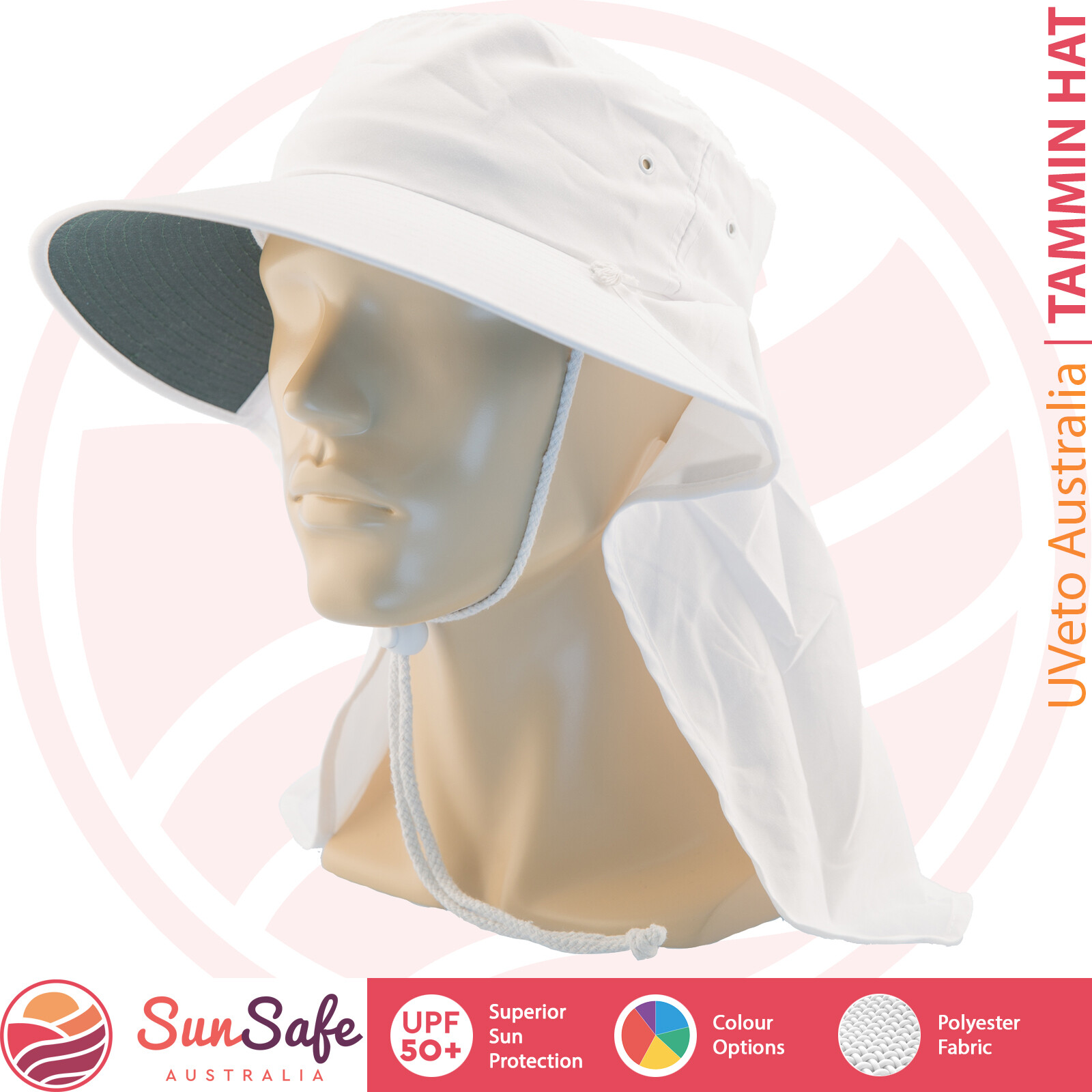 UVeto Australia Tammin Hat Half Brim with Flap UPF 50+ UV Sun ...