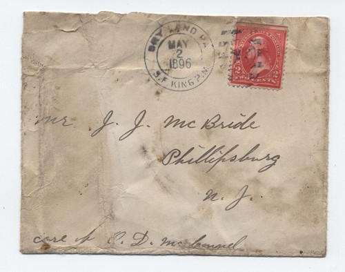 1896 Dry Land PA postmaster name handstamp 2ct 1st bureau cover [S.4348 ...