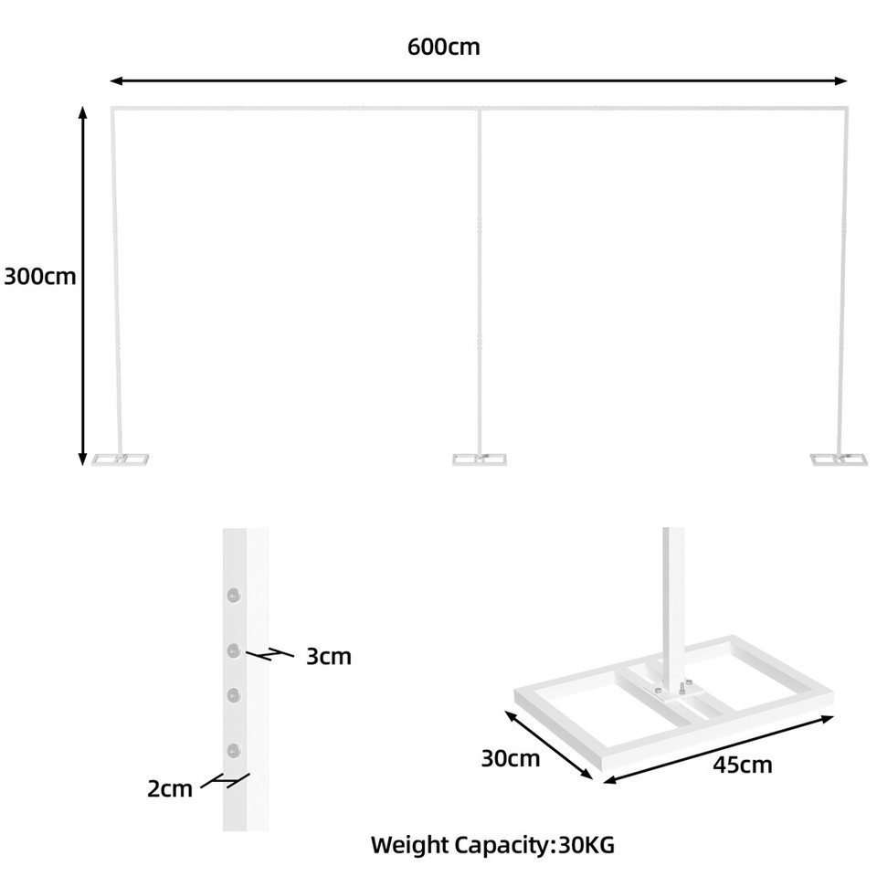 Heavy Duty Wedding Backdrop Stand Curtain Kit Party Decor 3mx3m 6mx3m ...