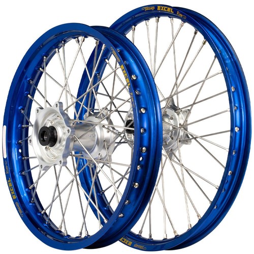 Yamaha YZ250F 2014-2025 Envy/Excel Wheelset 21/18 Blue Rims Silver Hubs ...