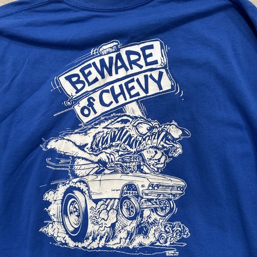 Vintage Rat Fink Ed Roth T Shirt Blue Size XXL Hot Rod Cartoon Art ...