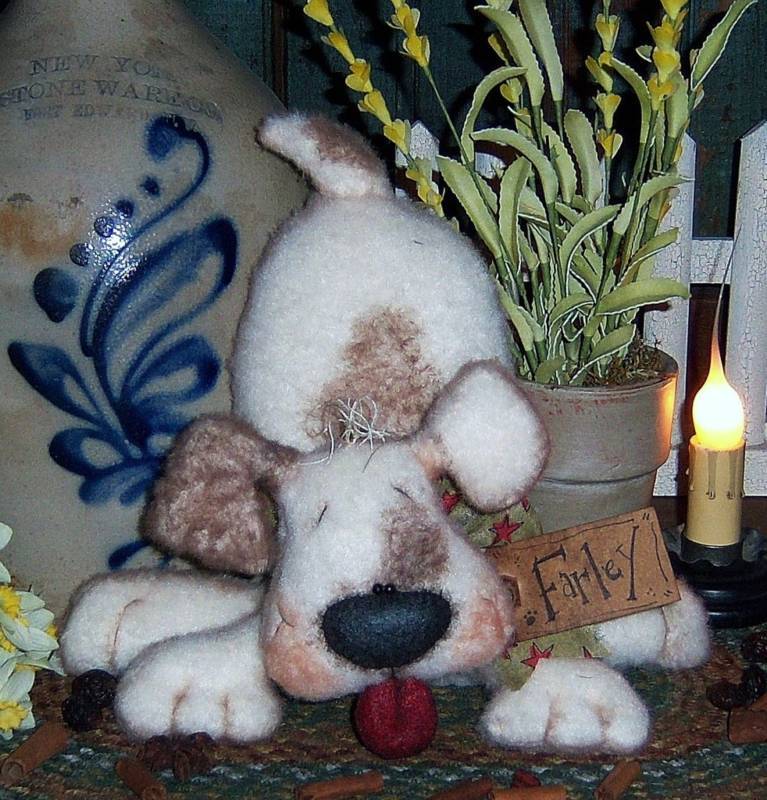 Patti's Ratties Primitive Raggedy Puppy Farley Dog Doll Paper Pattern ...