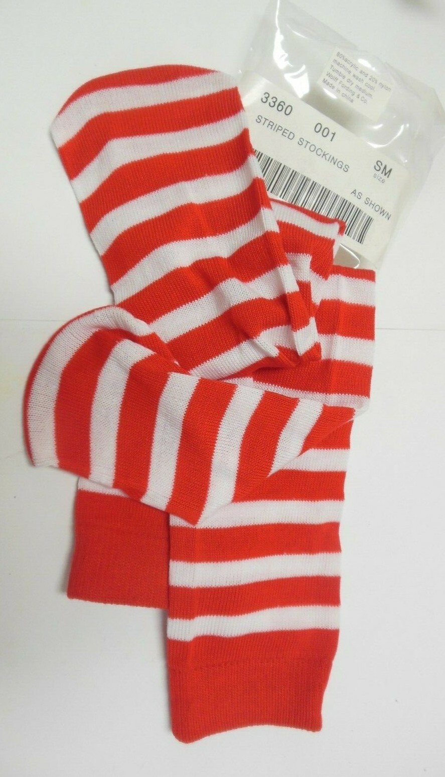 Lot of 12 Pair Striped socks red white Witch Elf Doll Elves Munchkin ...