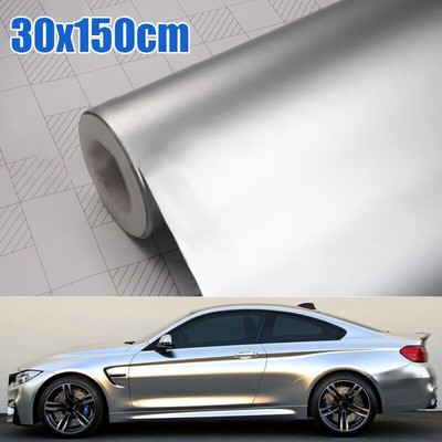 Car Sticker Exterior Matte Silver 30x150CM Film Replacement Waterproof ...
