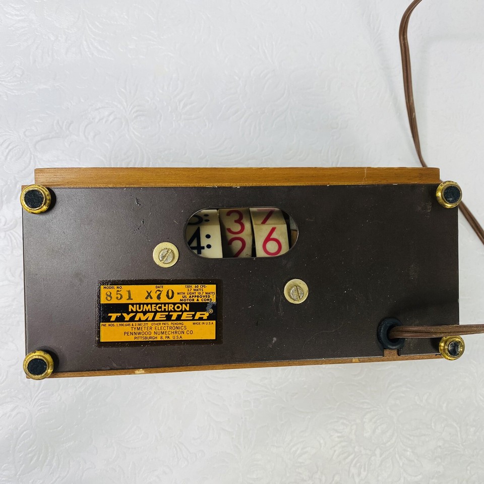 Vintage Tymeter Numechron 1970 Model 851 Pennwood Electric Flip Clock ...
