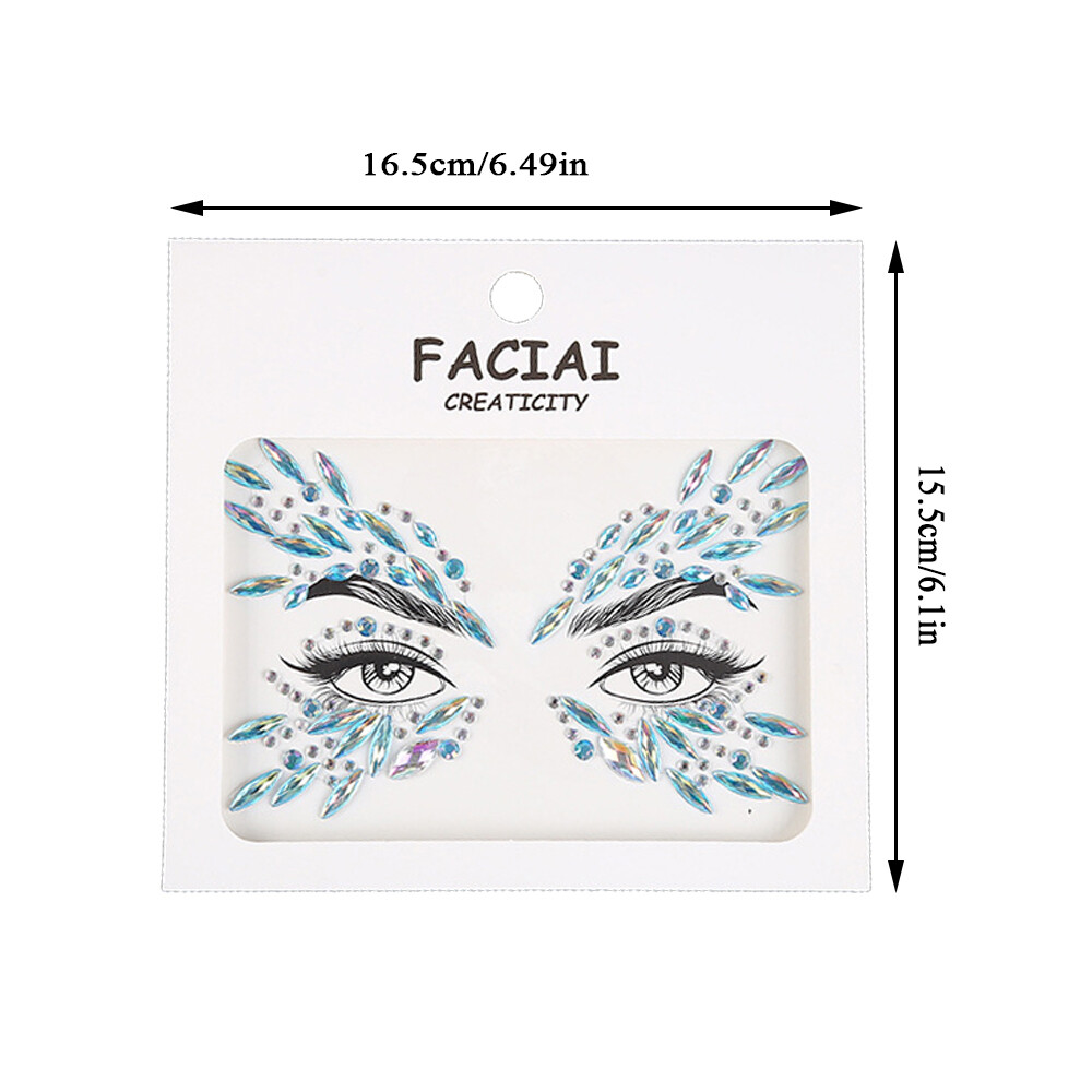 Gems Face MakeUp/ Glitter Sticker Festival Adhesive Jewel Body Rave ...