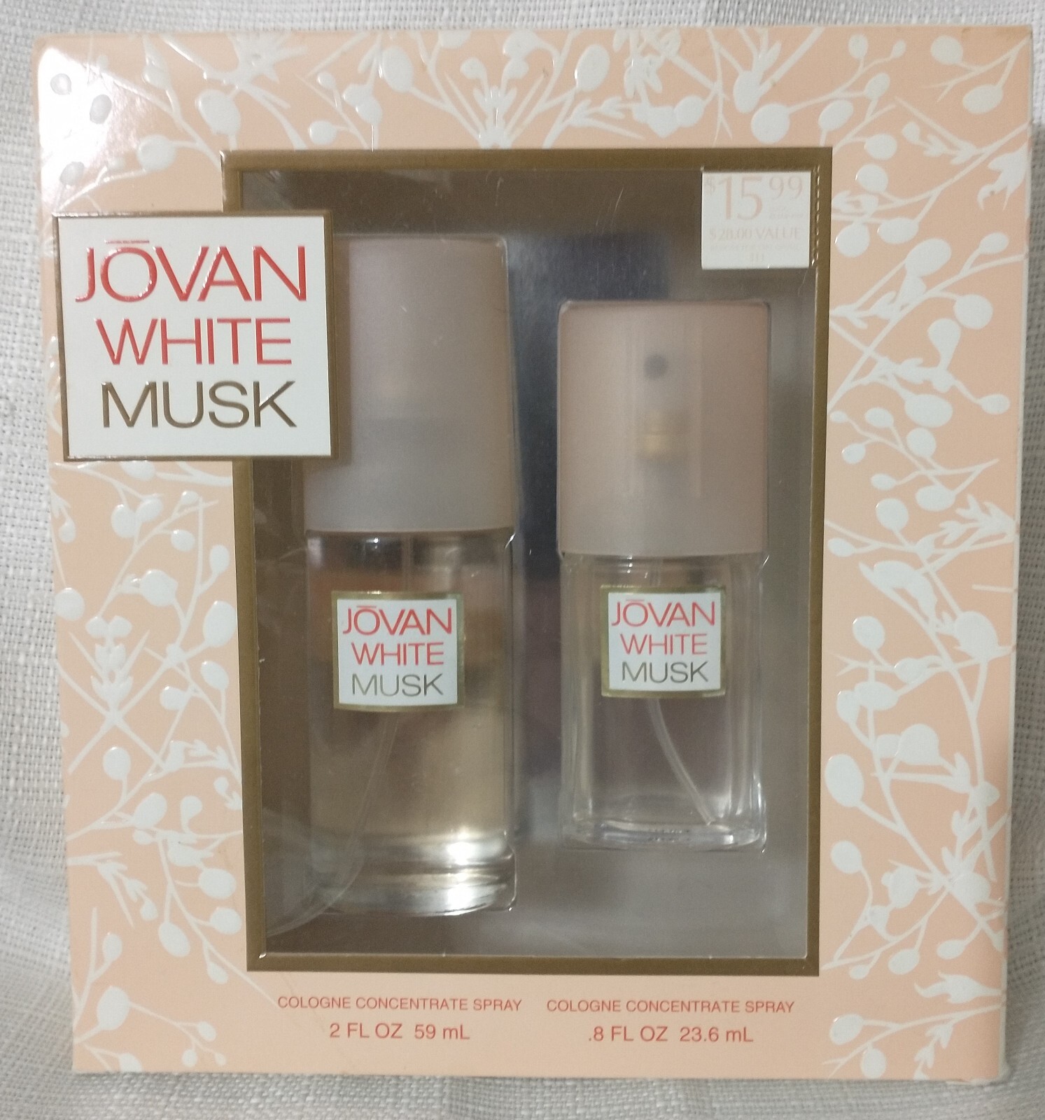 JOVAN WHITE MUSK FOR WOMEN COLOGNE SPRAY GIFT SET. COTY 2 BOTTLES 2 OZ ...