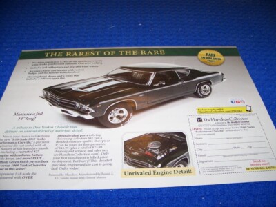 HAMILTON COLLECTION 1969 YENKO CHEVELLE 1:18 diecast... 1-PAGE SALES AD ...