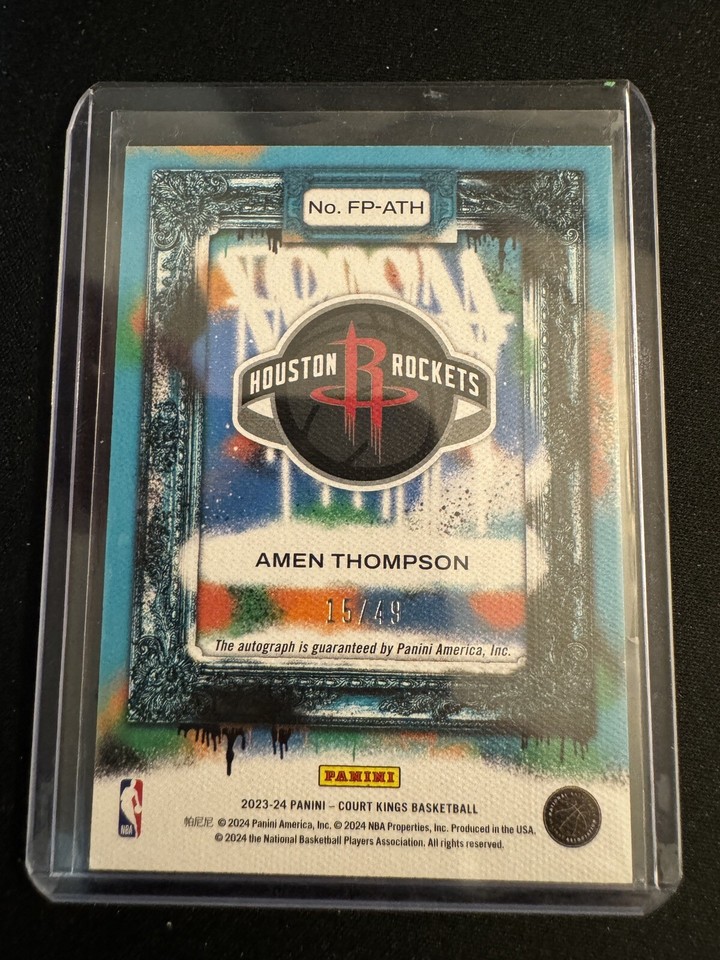 2023-24 Panini Court Kings Amen Thompson Fresh Paint Purple Violet 36/ ...