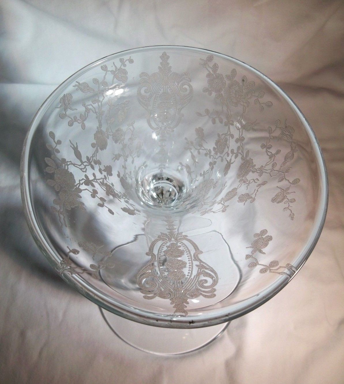 CAMBRIDGE ROSE POINT CRYSTAL 9-3/8" TALL FOOTED CORNUCOPIA VASE! | eBay