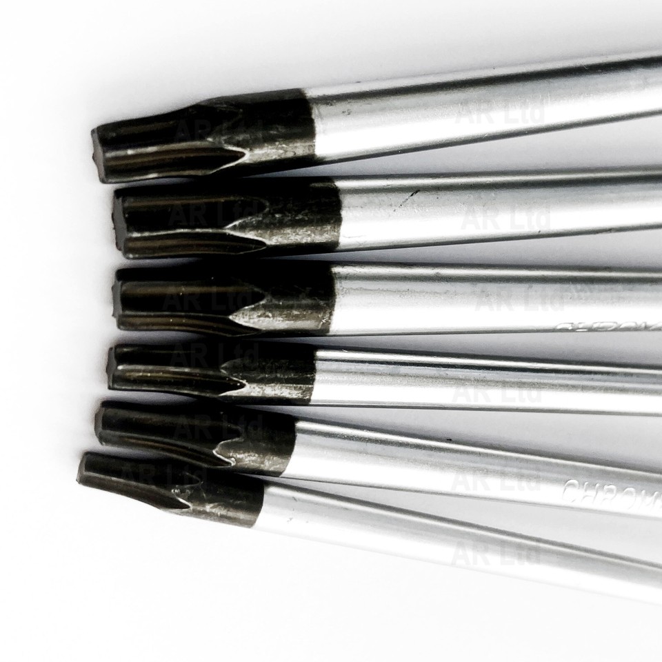 6pc Long Reach TORX Star SCREWDRIVER Set T10-T30. 6 pointed TORX Star ...