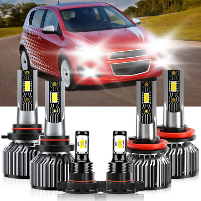 For Chevrolet Sonic 2017-2018 6x LED Headlight +Fog Light Kit High&Low ...