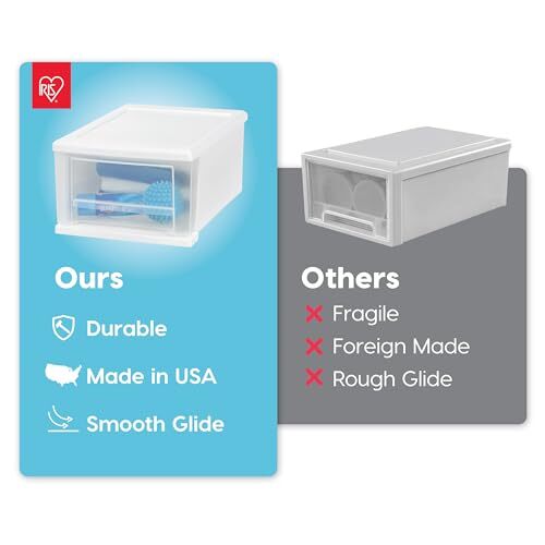 USA 7 Qt. Plastic Drawer Storage Organizer Stacking Drawers, 4 7 Qt ...