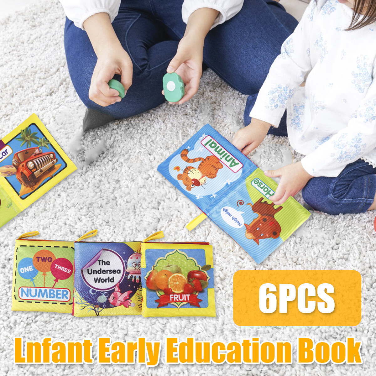 Cloth Book with Sound Paper Animal Cloth Books Educational Preschool ...