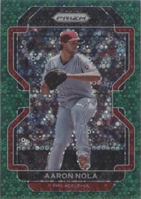 2022 Panini Prizm - Tier II Aaron Nola #158 Green Donut Circle Prizm ...