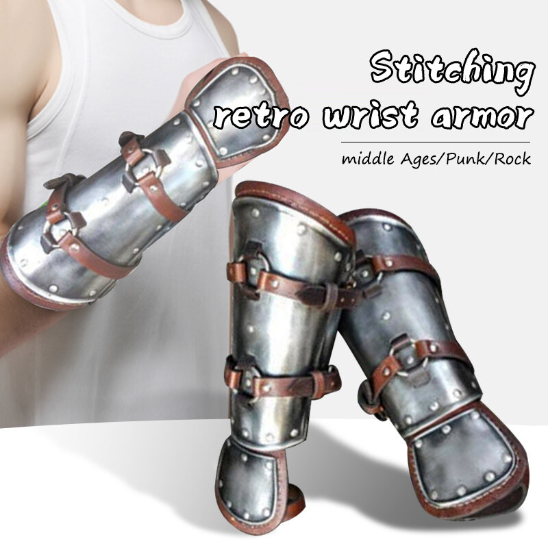 Medieval Leather Bracer Battle Gauntlet Gloves Retro Strap Buckle ...