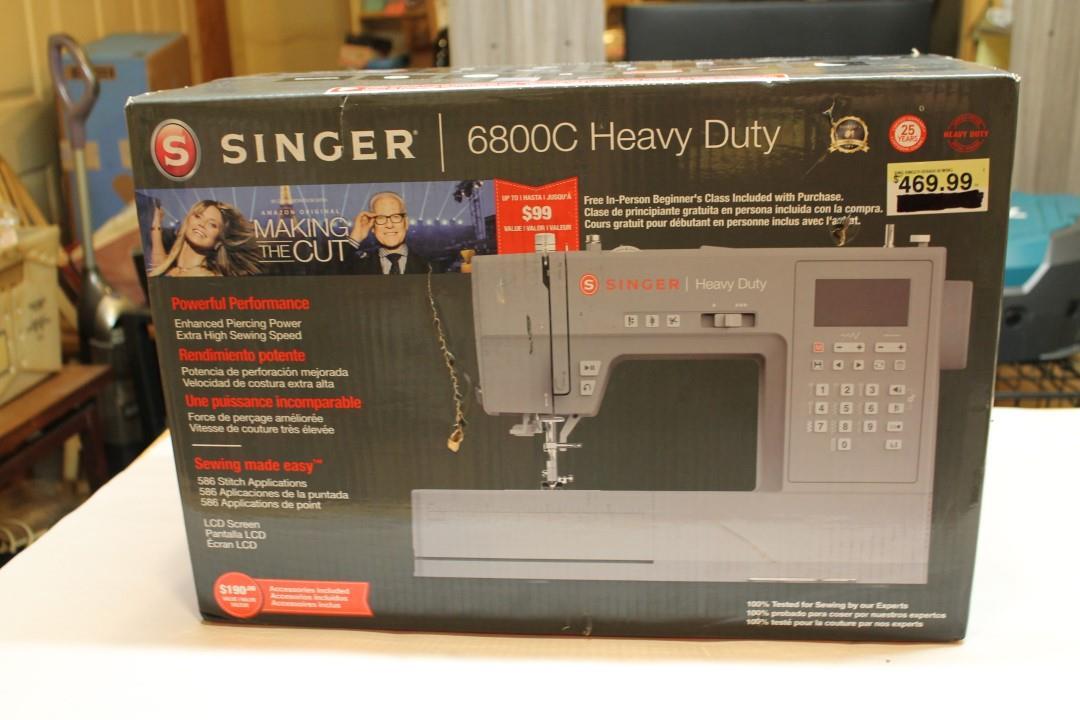 SINGER HD6800C Heavy Duty Sewing Machine 586 Stitch Applications - Grey ...