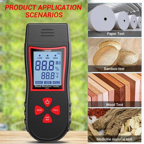 Digital LCD Wood Moisture Meter Detector Tester Wood Firewood Paper ...
