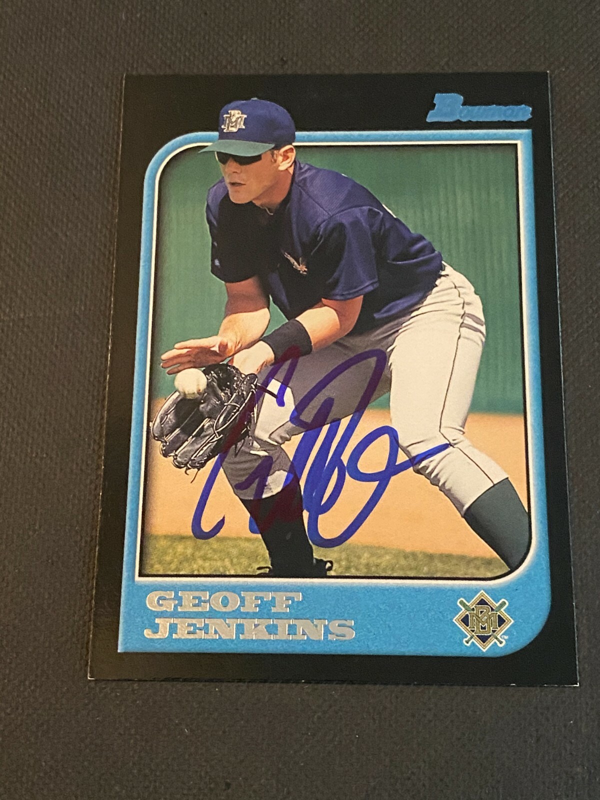 Geoff Jenkins Signed 1997 Bowman Card Auto Milwaukee Brewers Autograph ...
