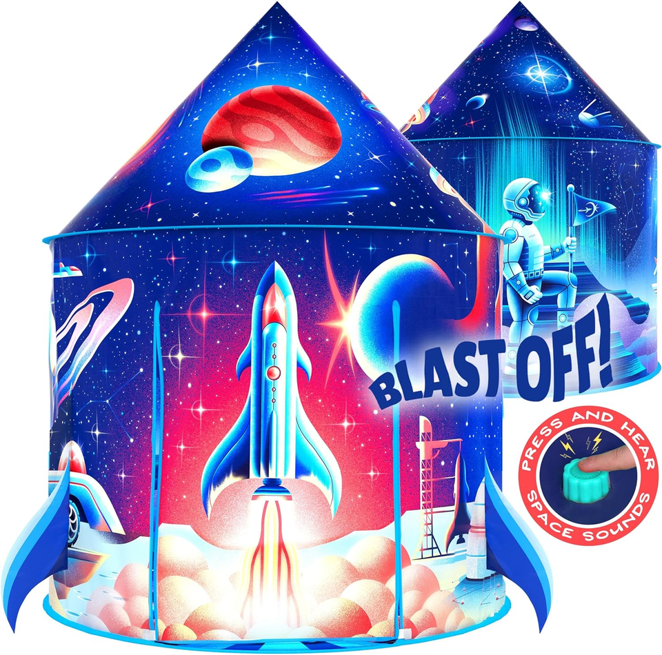 Rocket Ship Play Tent with Blast off Button - Ultimate Spaceship Tent ...