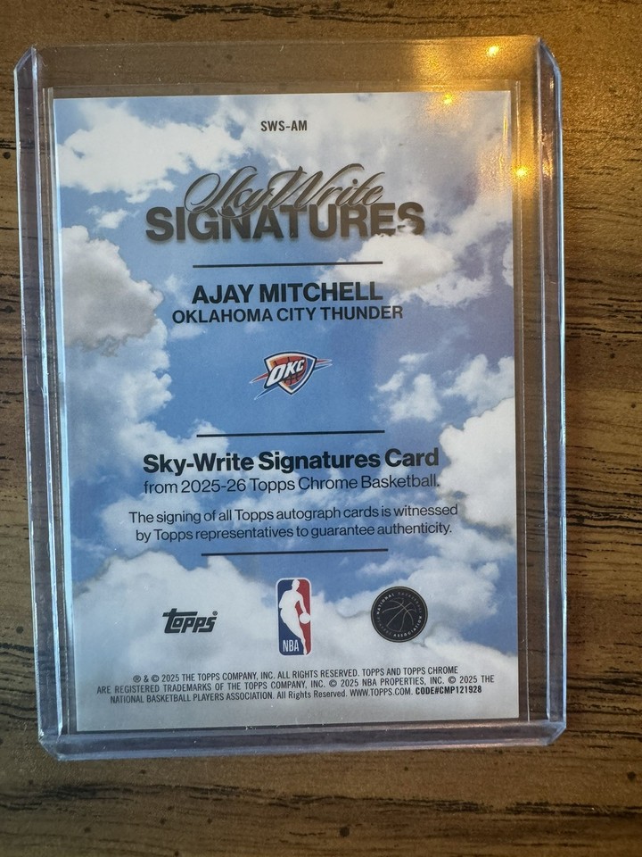 2025 Topps Chrome Sky Write Signatures Ajay Mitchell 91/99 | eBay
