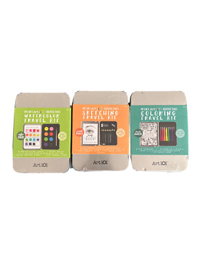 Lot of (3) Mini Travel Sketching Kit, Watercolor Mini Kit, Coloring ...