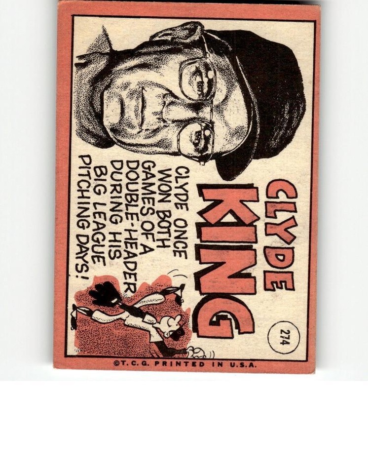 CLYDE KING CARD #274 B1R2S107P86 FREE SHIPPING | eBay