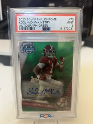 2023 Bowman Chrome U Green Refractor Kool-Aid McKinstry Auto /99 PSA 9 ...