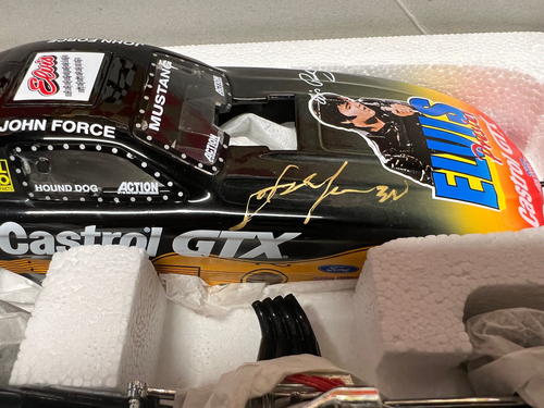 AUTOGRAPHED JOHN FORCE ACTION 1:24 FORD MUSTANG CASTROL GTX ELVIS NHRA ...