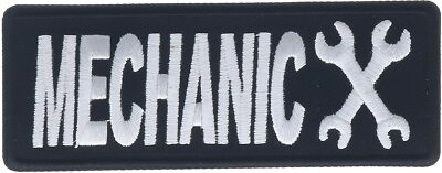 Mechanic Biker Iron On Patch 4" Embroidered FAST USA SHIPPING | eBay