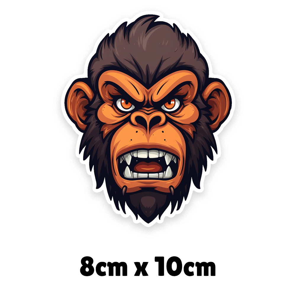 Angry Scary Monkey Animal Car Motorcycle Truck Laptop Fridge Sticker ...