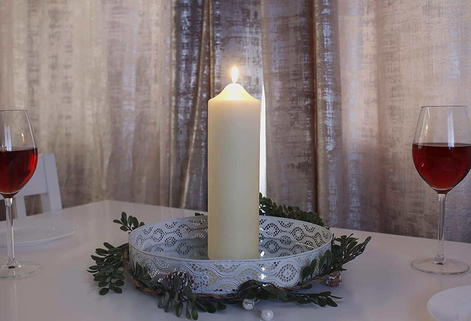 Christmas Vanilla Scented Church Pillar Candle Wedding Festive Wax Long ...