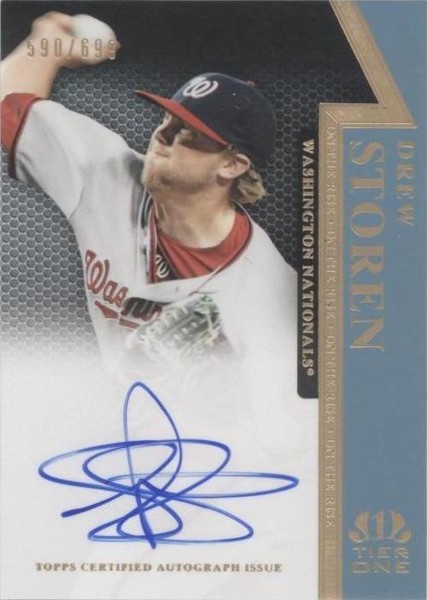 2011 Topps Tier One - On the Rise Autograph #OR-DS Drew Storen /699 (AU ...