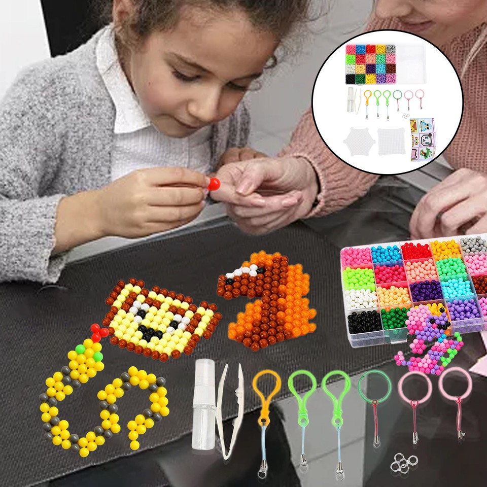 3000x Fuse Beads Kit W/ Template for Crafts DIY Jewelry Making Handmade ...