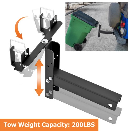 Trash Can Holder Mounted Garbage Hook Transporter Trailer Hitch Hauling ...