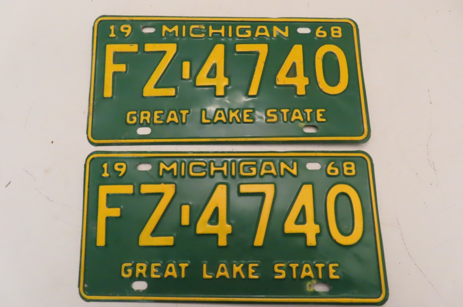 1968 MICHIGAN License plates Matching Pair | eBay