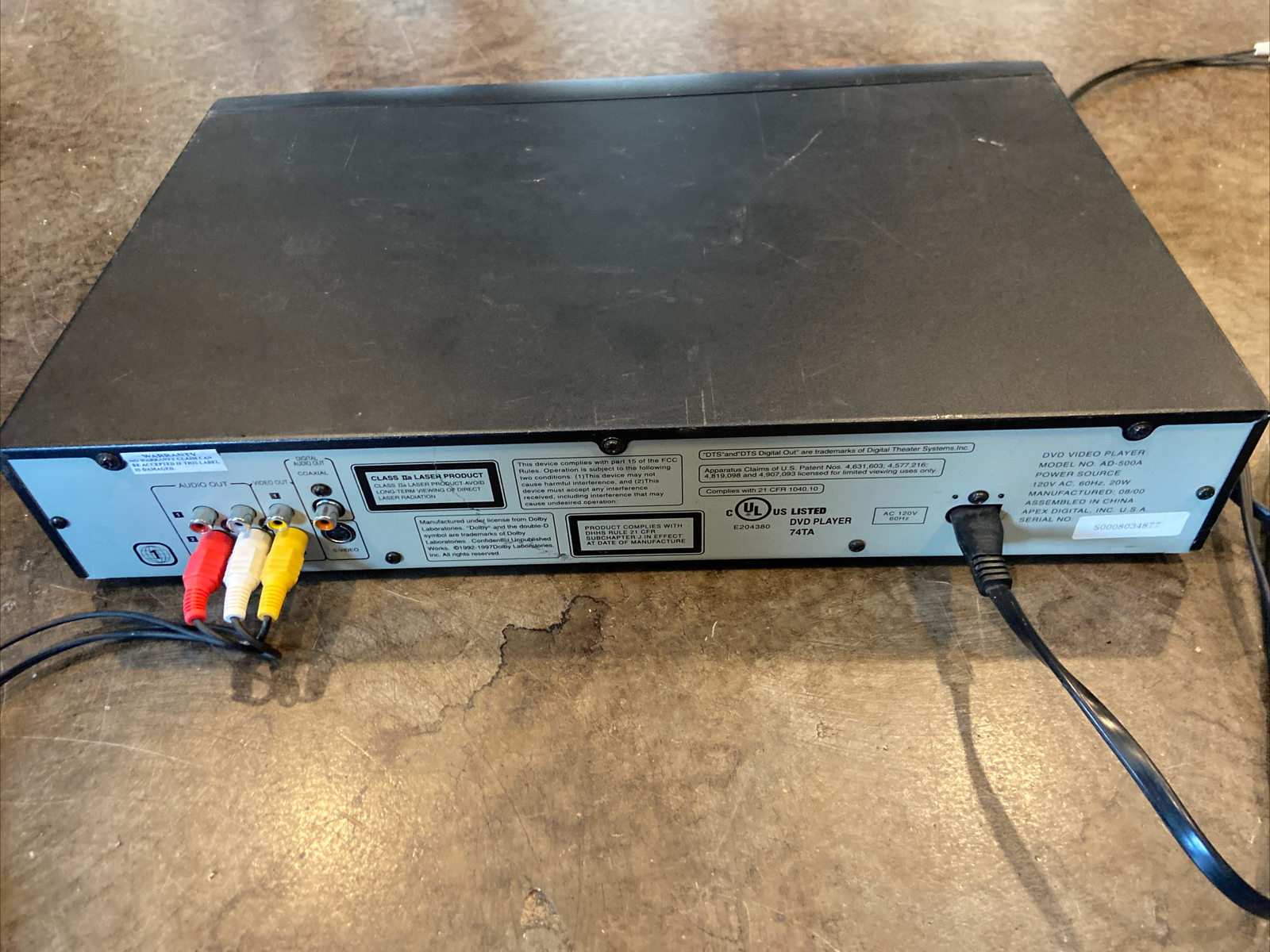 APEX AD-500A DVD Player W/O Remote | eBay