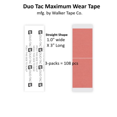 Duo Tac Maximum Wear Tape 1.0 inch wide 3 packs = 108 pieces Walker ...