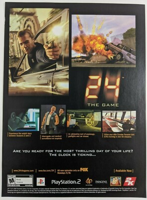 24 the Game Print Ad Game Poster Art PROMO Advert PS2 PlayStation 2 ...