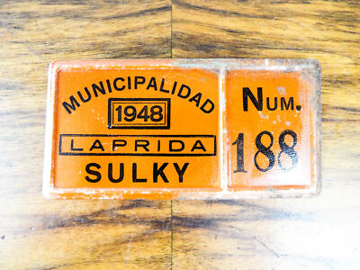 Vintage Argentinian License Plate Tricycle Bicycle Delivery 1948 Number ...