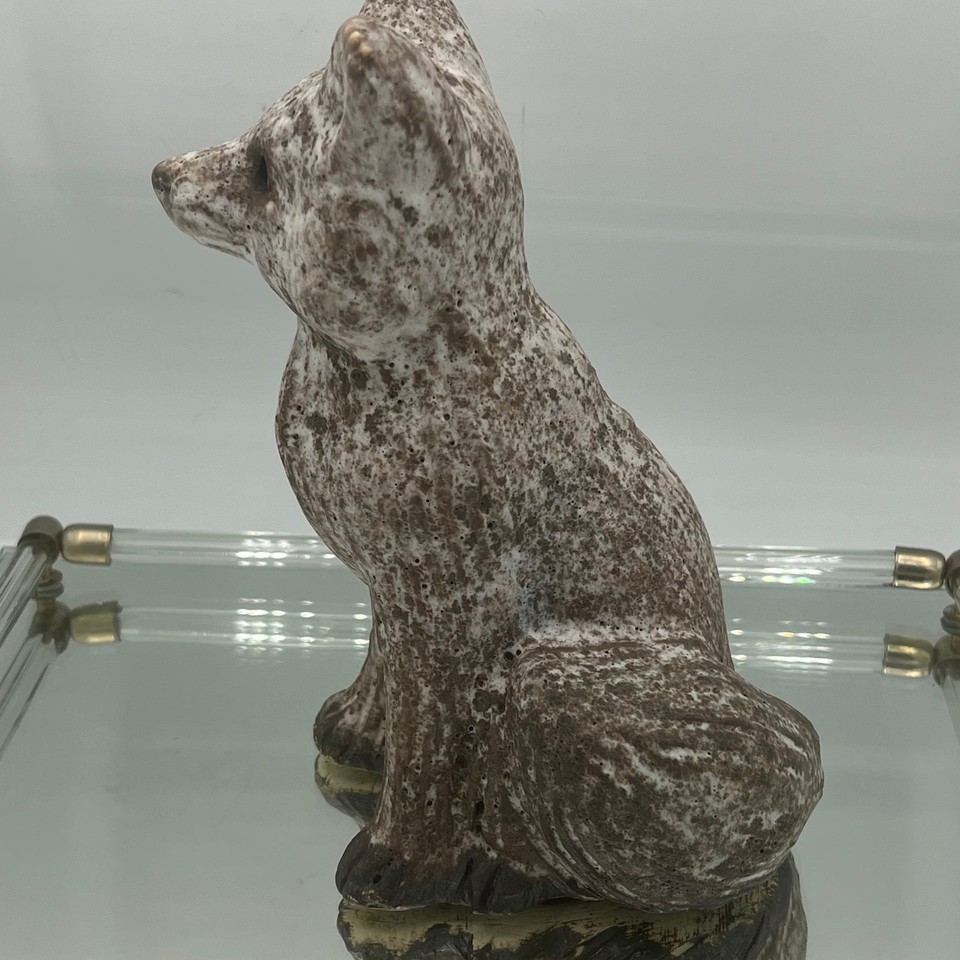 New McCarty Pottery handmade ceramic Fox Figurine Nutmeg Speckled Brown ...