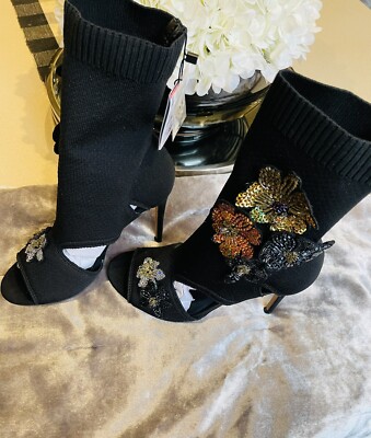 Knit Stretch Embroidered Heels | eBay