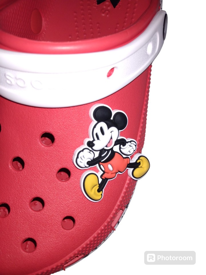 Disney Mickey Minnie Mouse Crocs Platform Clog Sandals Red White Womens ...
