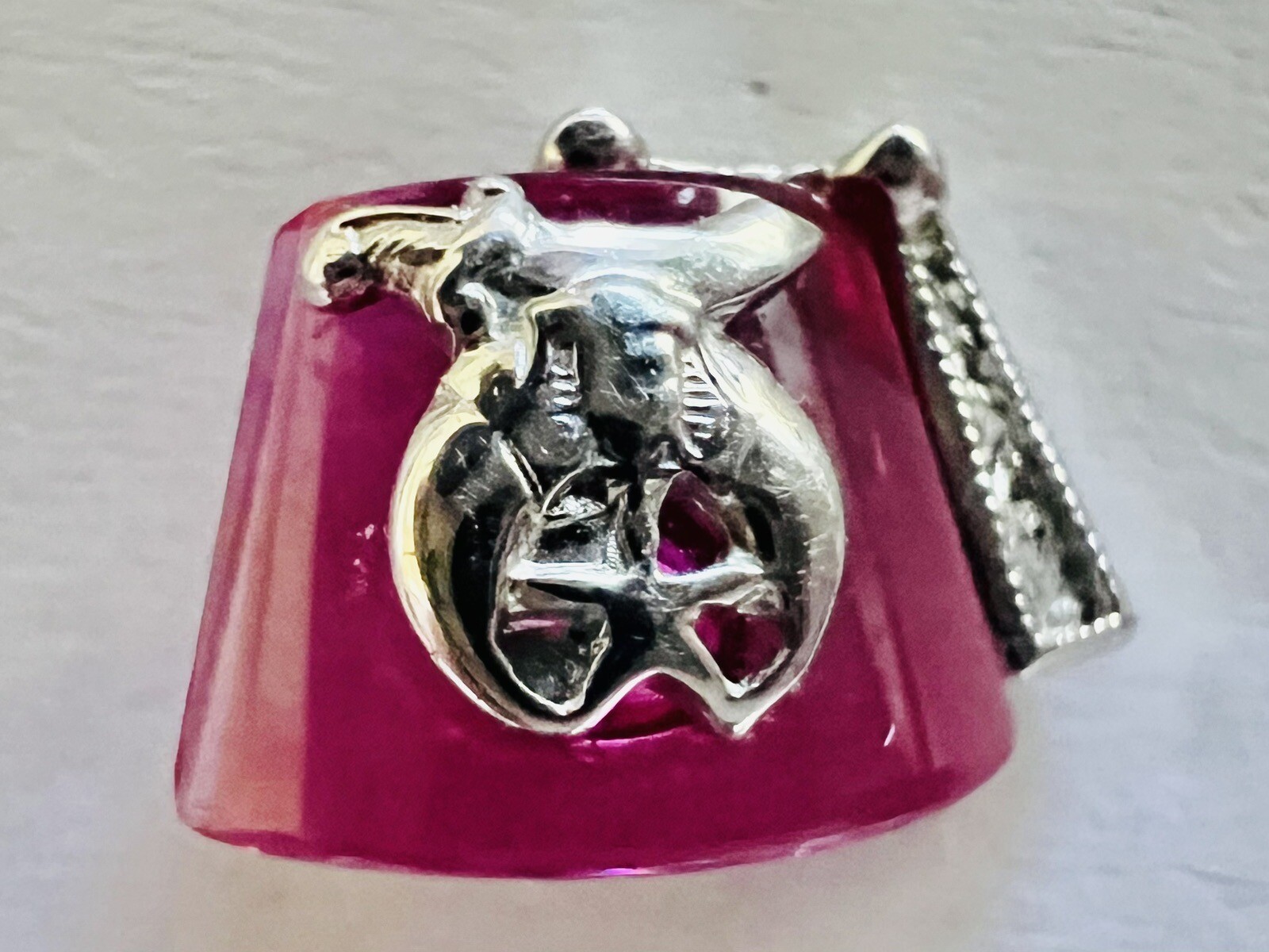 Vintage 14k White Gold Shriners Fez Ruby Diamond Lapel Pin Tie Tac | eBay