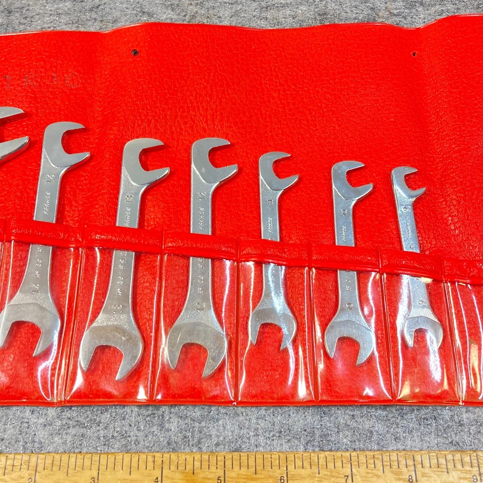 Facom Wrench Set 15 Pc 3.2mm-17mm Metric Open End Flat Chrome w/ Case ...