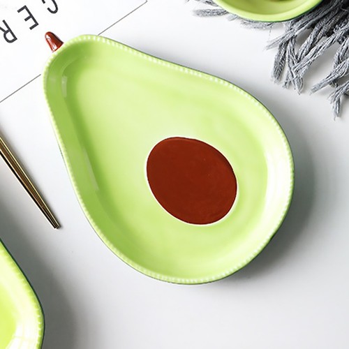 1pc Avocado Shape Plate Appetizer Plate Ceramic Tableware Avocado Shape ...