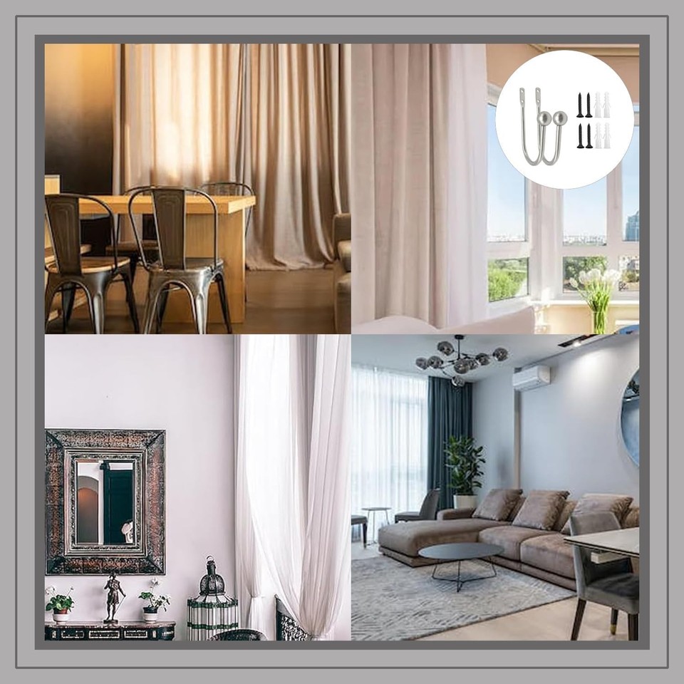 Eclovane Curtain Tie Back Hooks Wall Mounted Decorative Rust Resistant ...