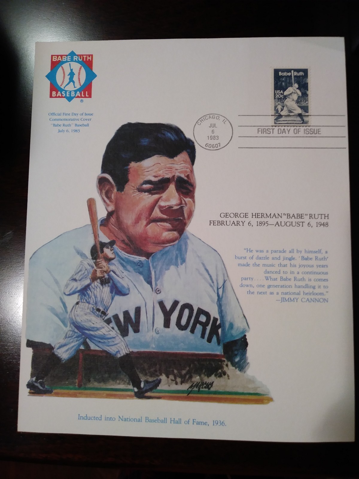Babe Ruth First Day Of Issue Commemorative Cover | eBay